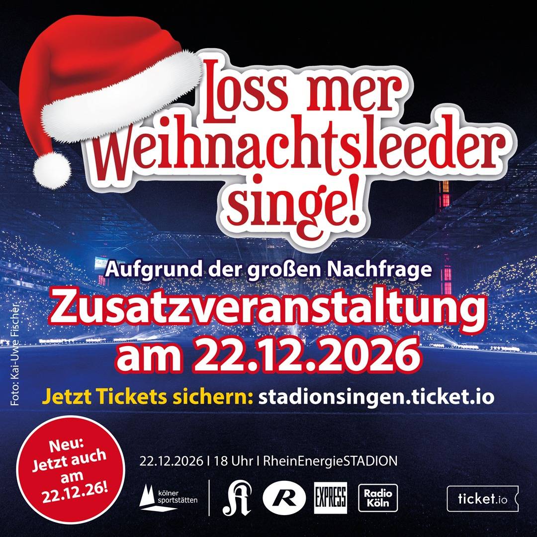 Zusatztermin für„Loss mer Weihnachtsleeder singe!“ 2026 - Radio Köln